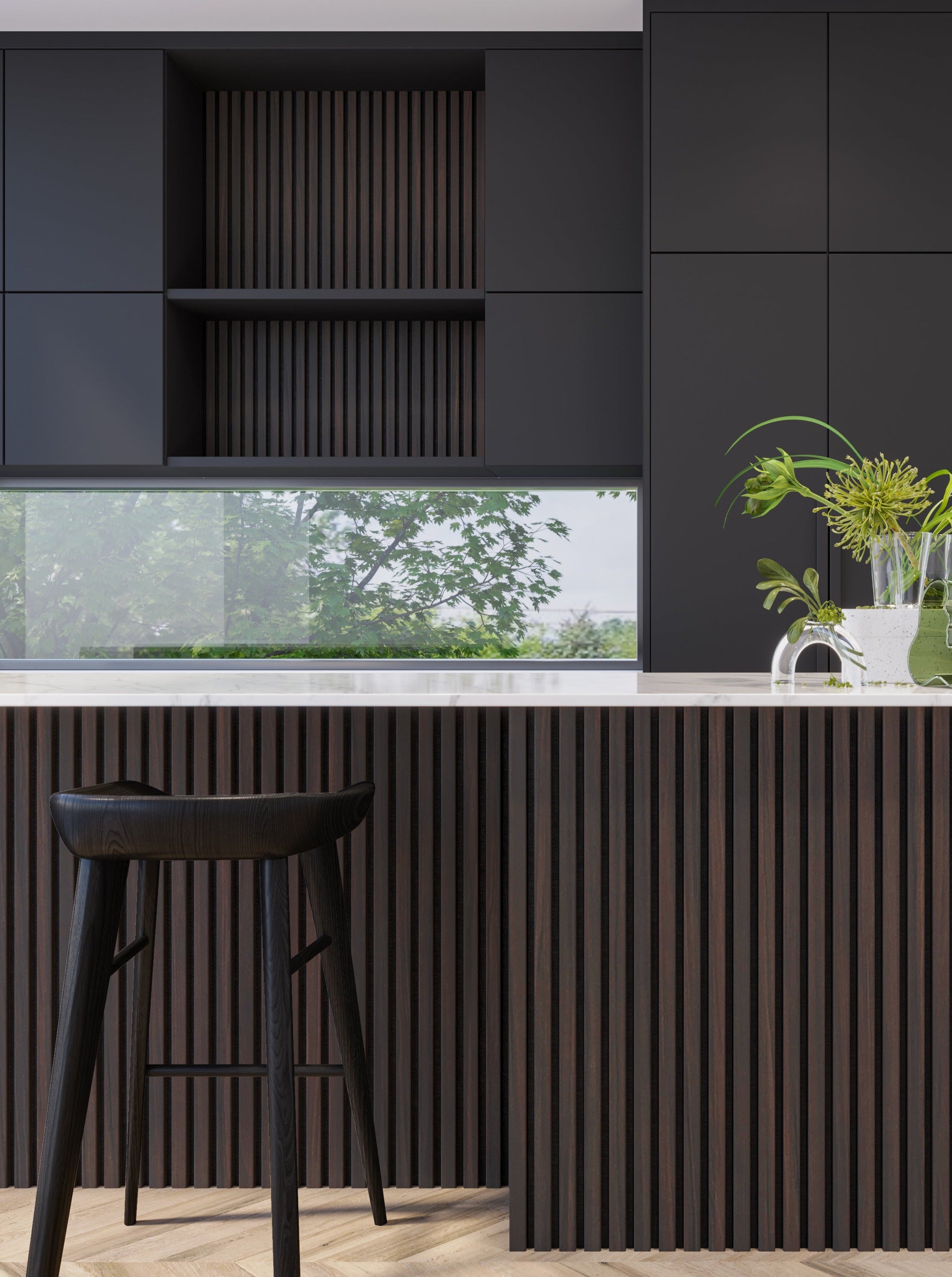Profile Slat Acoustic Paneling - Natural Ebony - Profile Panels ...