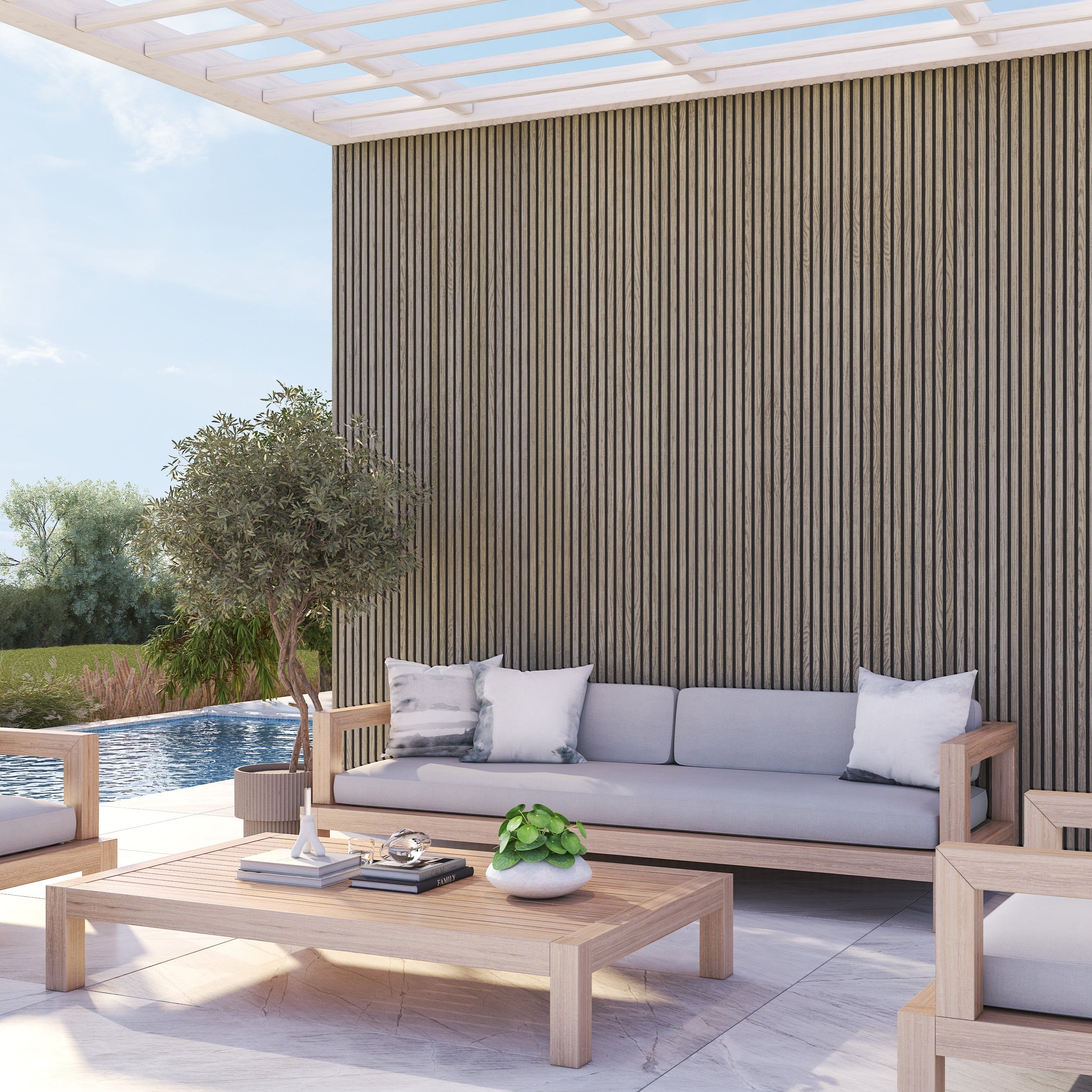 Slat Exterior - WPC - Walnut - Slat Wall Panel – Profile Panels