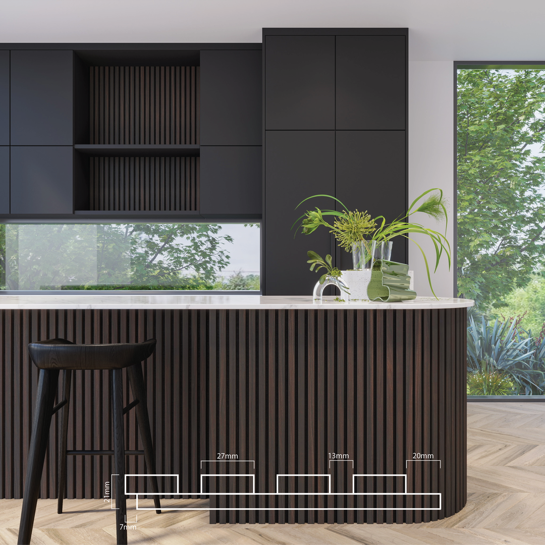 Profile Slat Acoustic Paneling - Natural Ebony - Profile Panels ...
