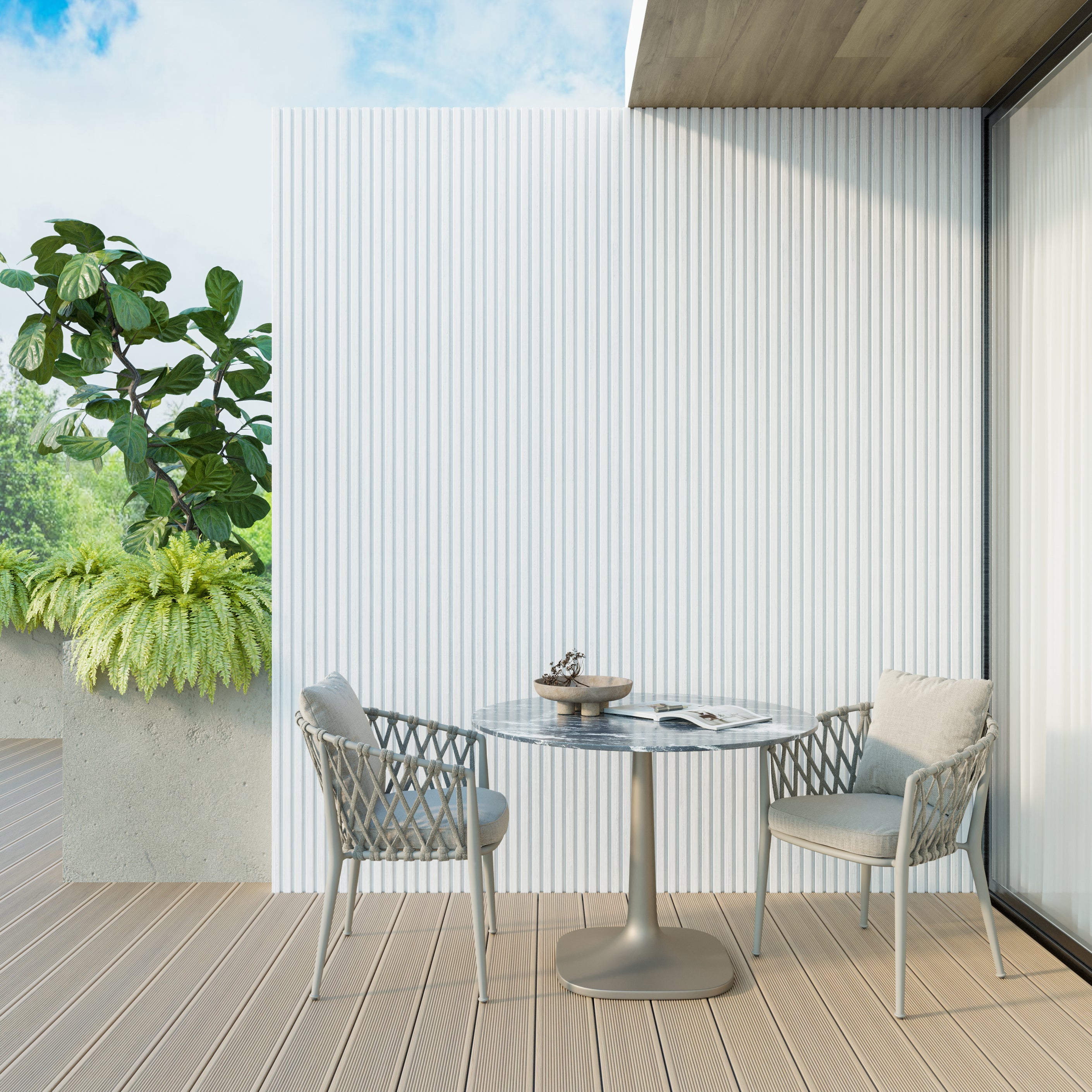 Slat Exterior - WPC - White - Slat Wall Panel – Profile Panels