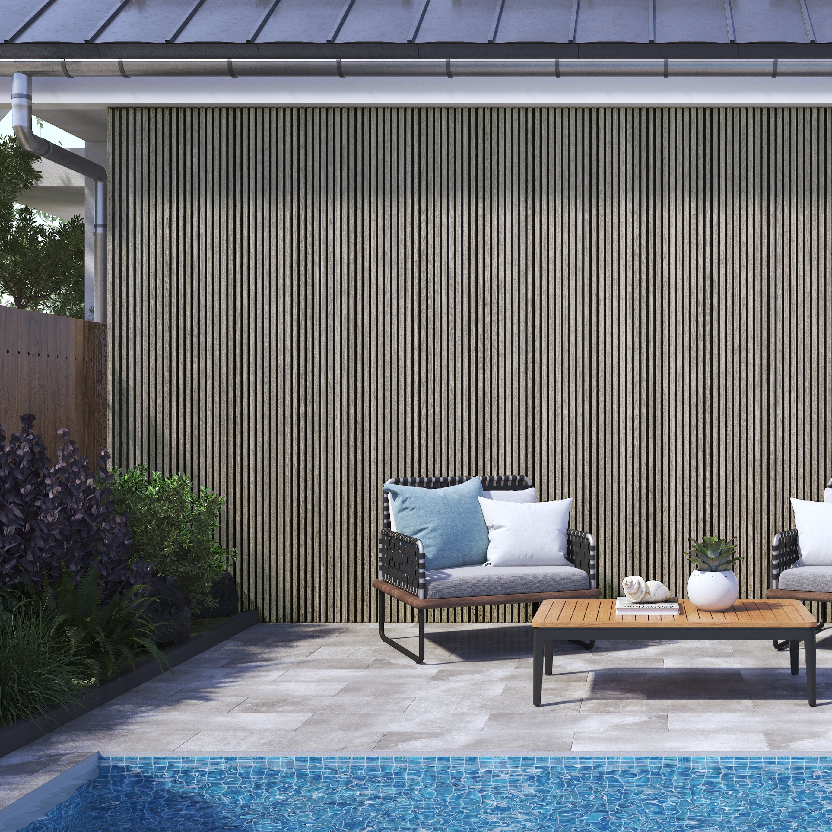 Slat Exterior - WPC - Silver Oak - Slat Wall Panel – Profile Panels